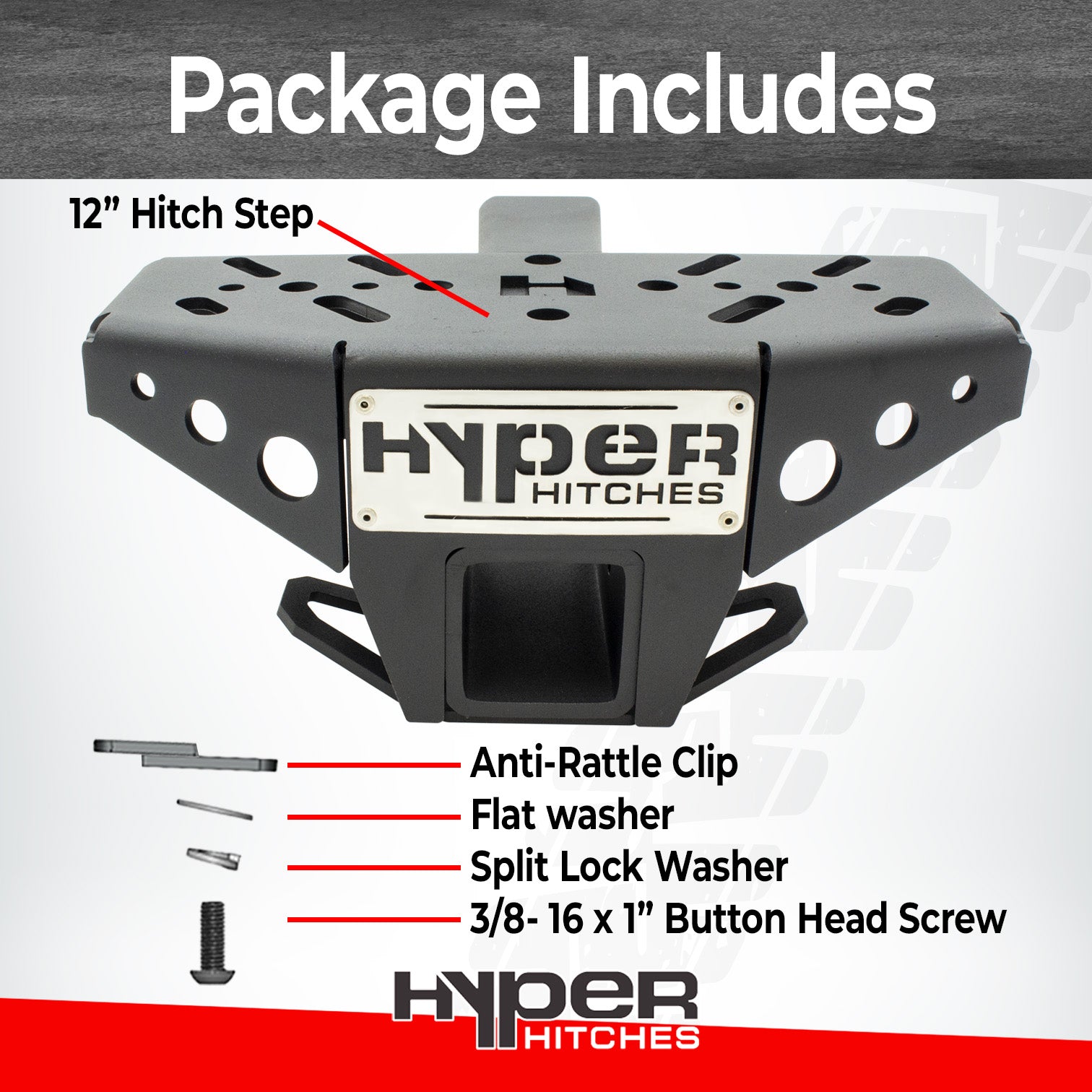 Hitch Step with Integrated Receiver Drop for 2" Hitch/ 12" Step – Hyper ...