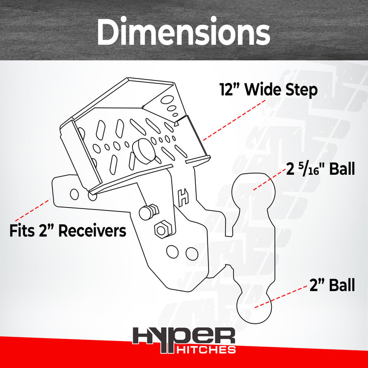 Dual-Ball Hitch Step Combo for 2" Receivers – Hyper Hitch