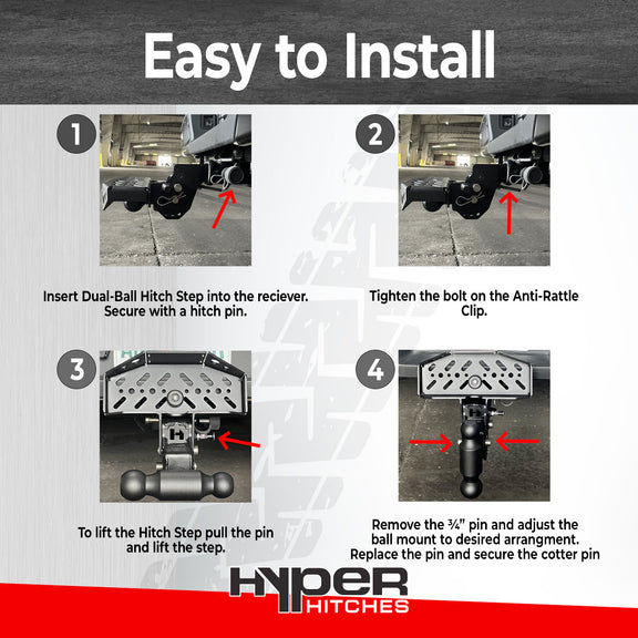 Dual-Ball Hitch Step Combo for 2" Receivers – Hyper Hitch
