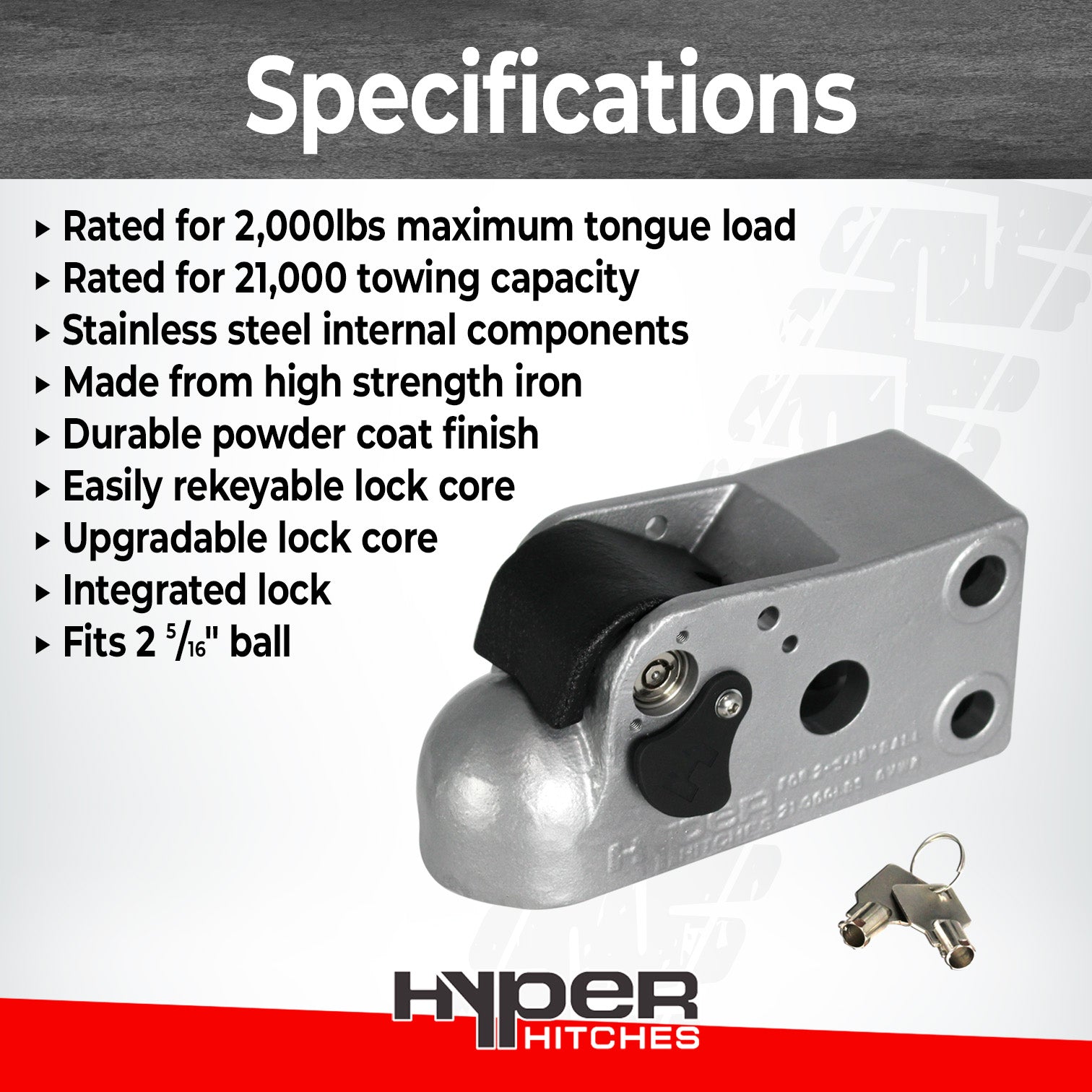 Coupler with Integrated Lock – Hyper Hitch